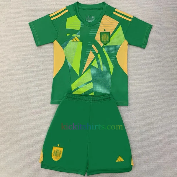 Spain Goalkeeper Kit Kids 2024 Green- | Cheap Football Shirts