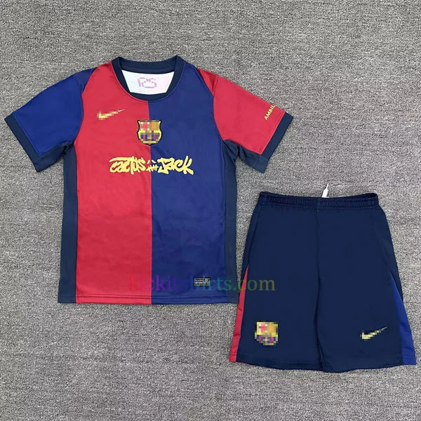 Barcelona Travis Scott Kit Kids 2024/25 | Cheap Football Shirts